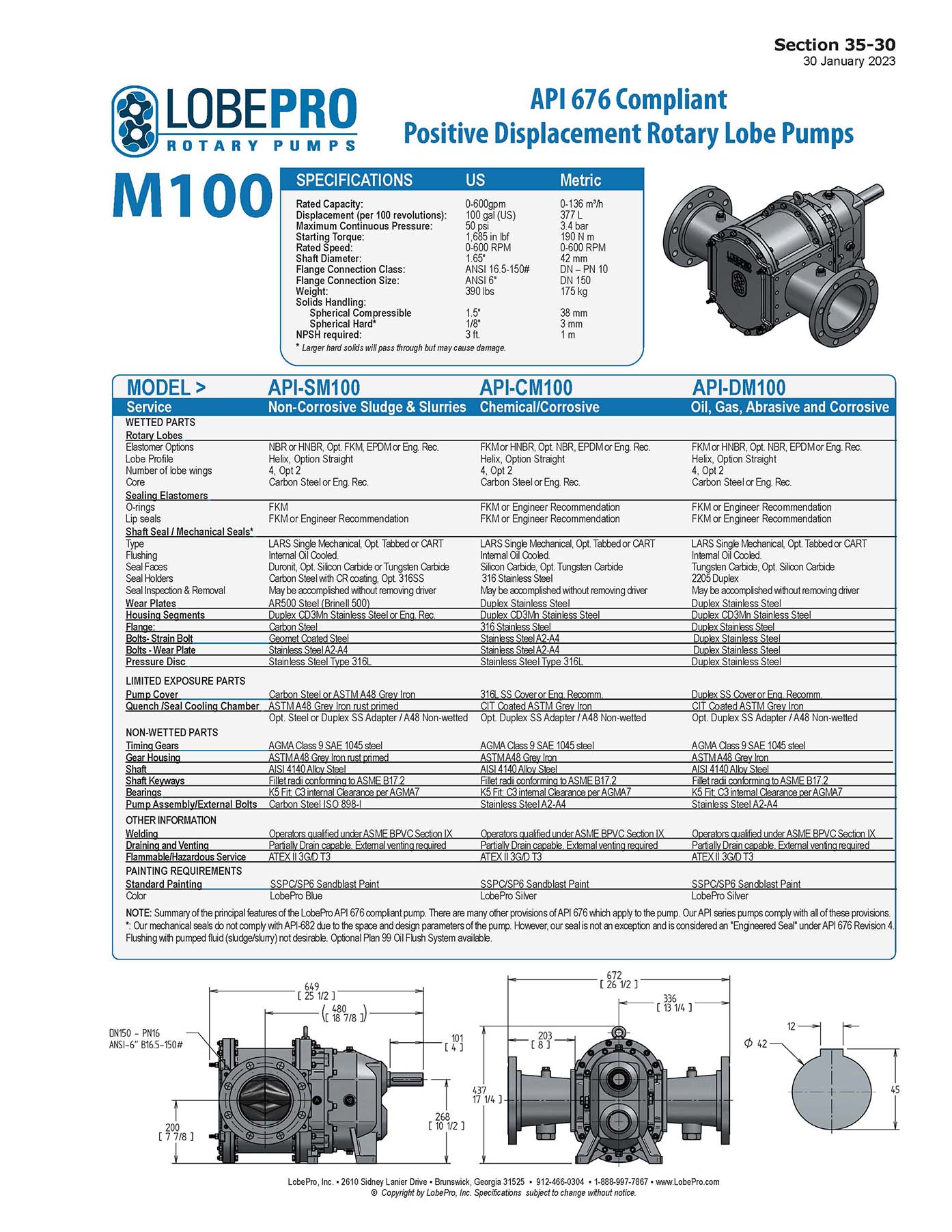 API Pump Specification Sheets - LobePro