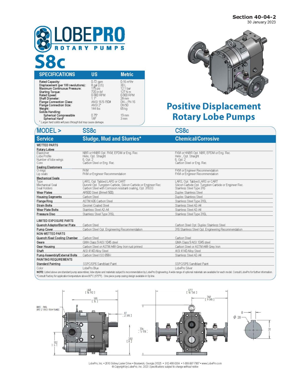 Pump Specification Sheets – LobePro