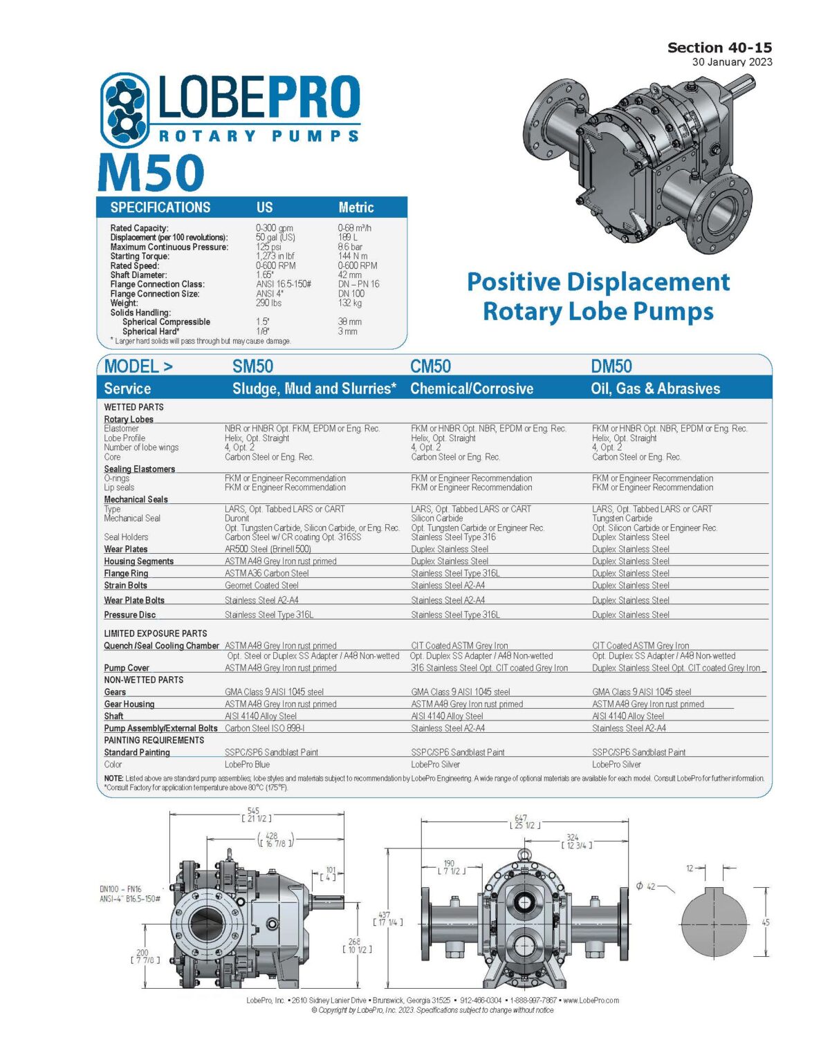 Pump Specification Sheets - LobePro