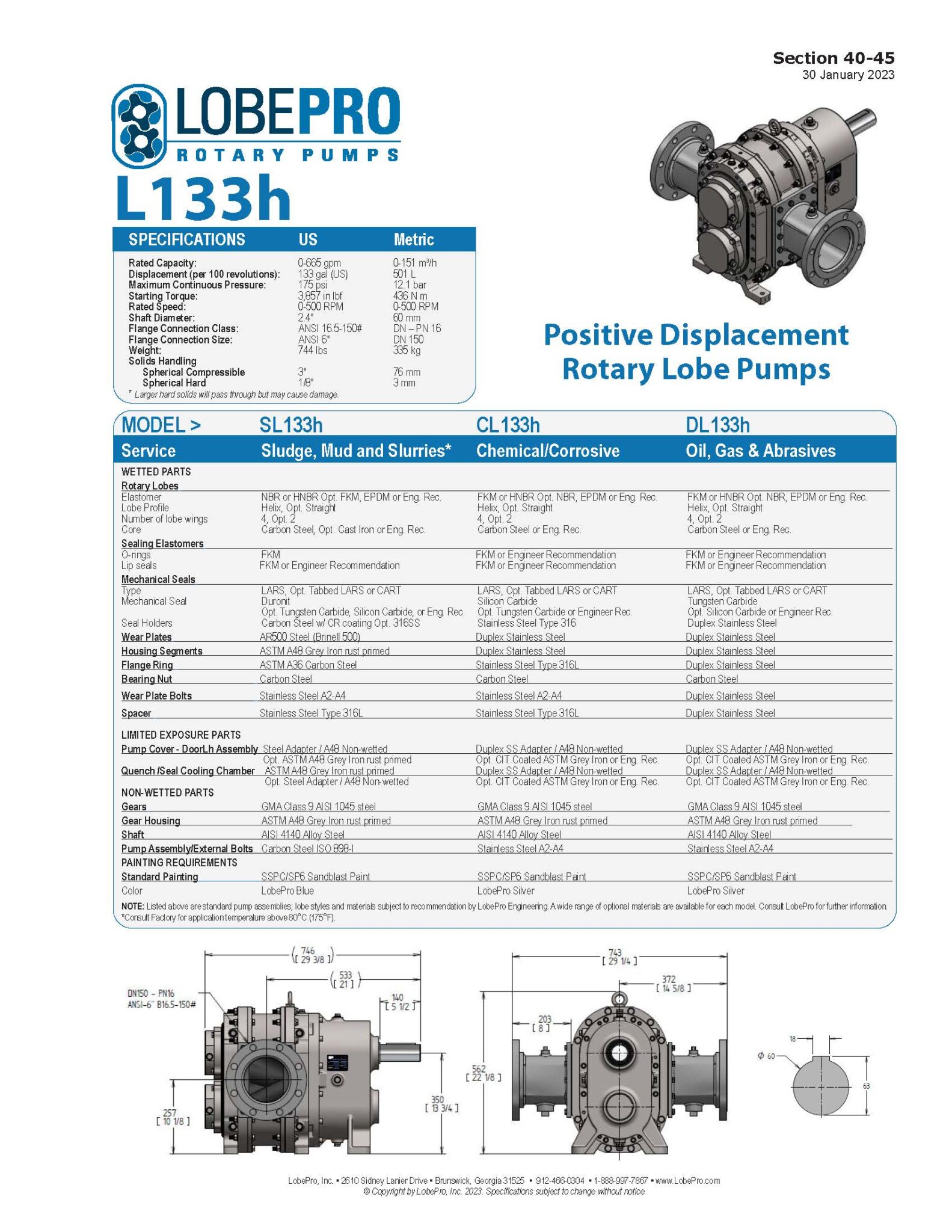 Pump Specification Sheets – LobePro